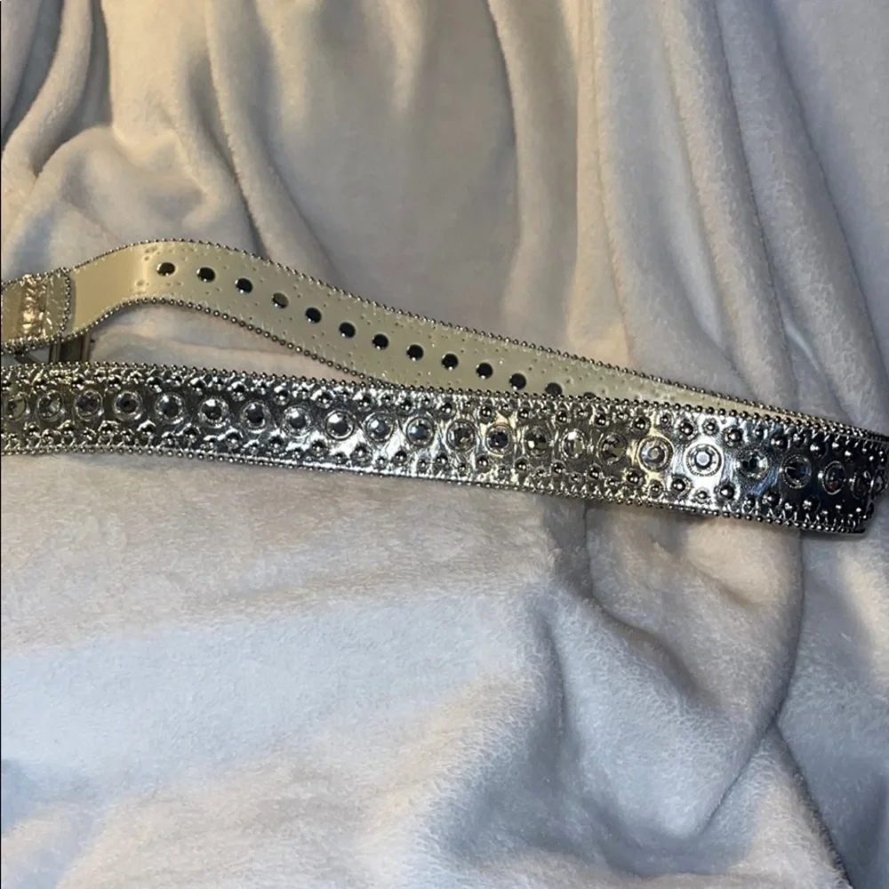 Accessories | Rhinestone Encrusted Silver Belt 44 | Poshmark